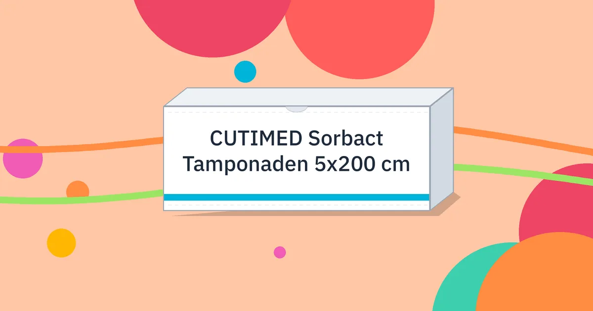 Symbolbild: Packung mit der Aufschrift CUTIMED Sorbact Tamponaden 5x200 cm (PZN 16827948) – Verfügbarkeit und Bezug in Apotheken in Frankfurt am Main