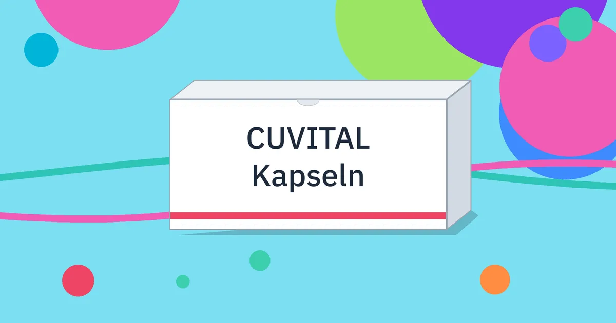 Symbolbild: Packung mit der Aufschrift CUVITAL Kapseln (PZN 07577197) – Verfügbarkeit und Bezug in Apotheken in Frankfurt am Main