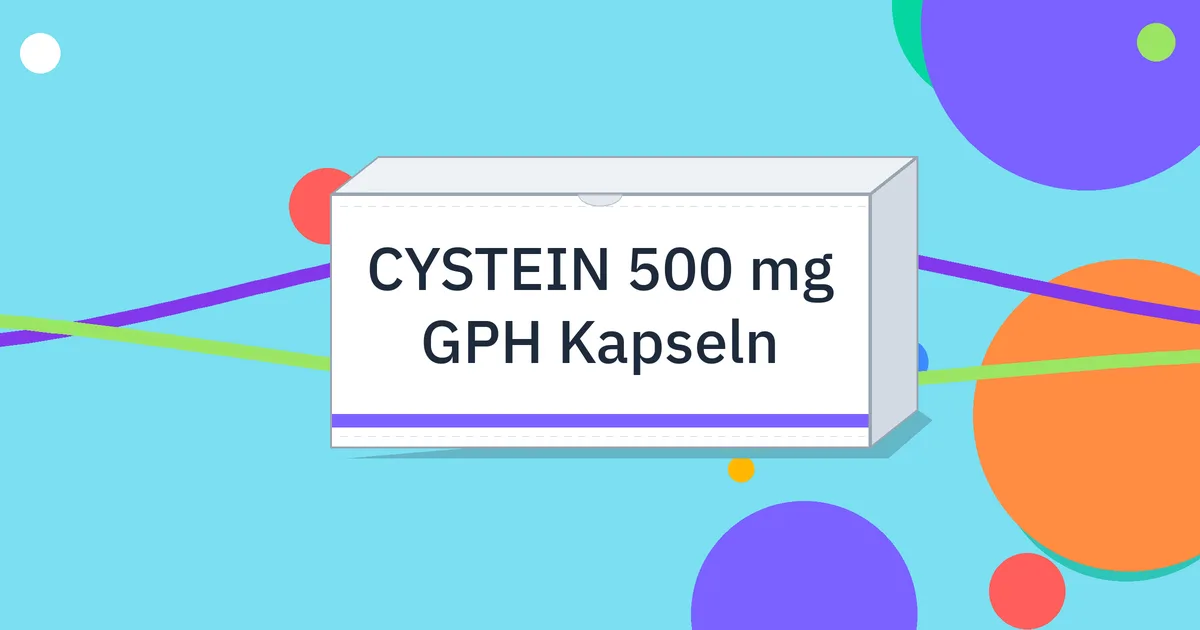 Symbolbild: Packung mit der Aufschrift CYSTEIN 500 mg GPH Kapseln (PZN 00127947) – Verfügbarkeit und Bezug in Apotheken in Frankfurt am Main