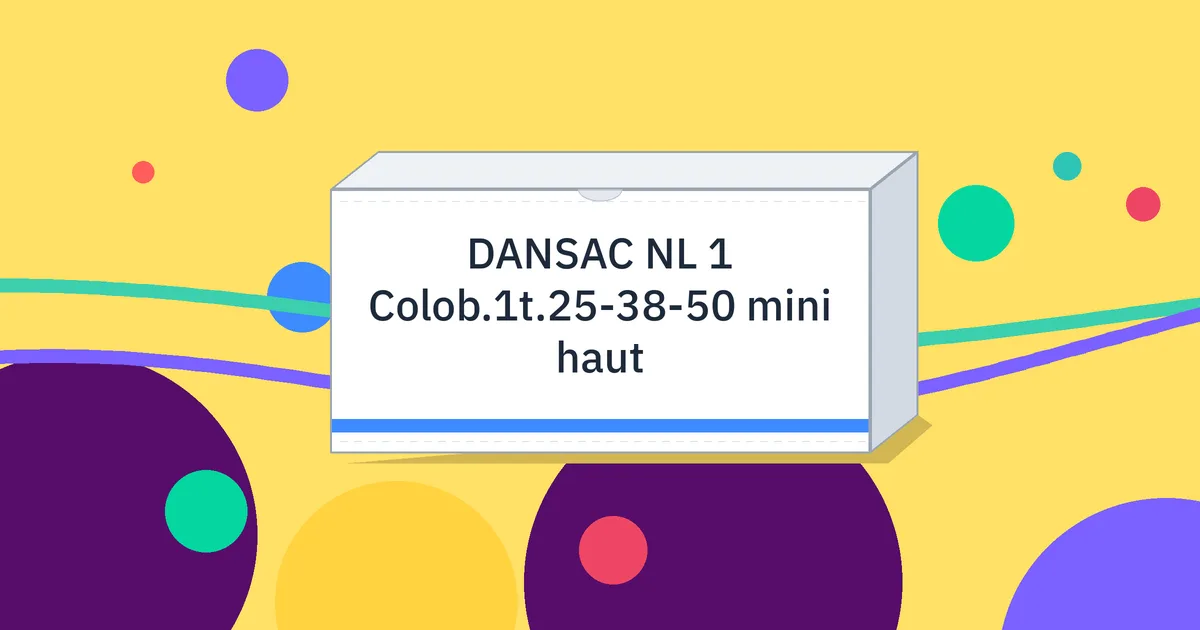 Symbolbild: Packung mit der Aufschrift DANSAC NL 1 Colob.1t.25-38-50 mini haut (PZN 08843287) – Verfügbarkeit und Bezug in Apotheken in Frankfurt am Main