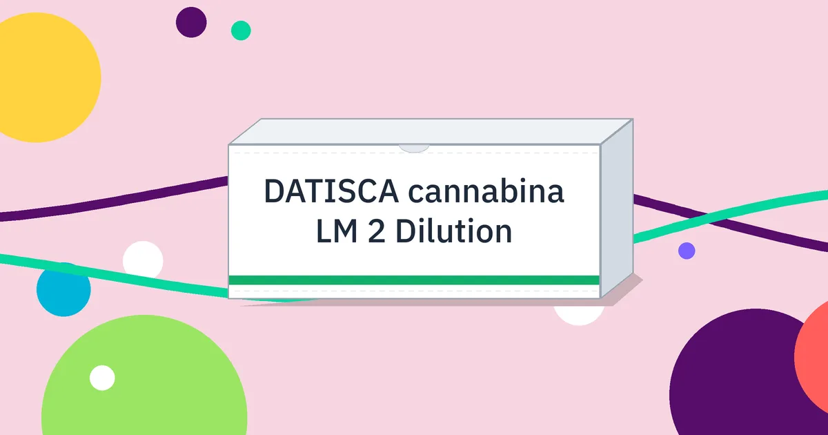 Symbolbild: Packung mit der Aufschrift DATISCA cannabina LM 2 Dilution (PZN 13461783) – Verfügbarkeit und Bezug in Apotheken in Frankfurt am Main