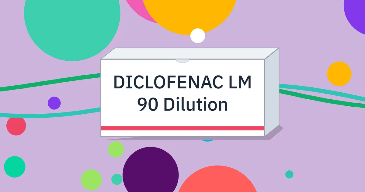 Symbolbild: Packung mit der Aufschrift DICLOFENAC LM 90 Dilution (PZN 12841584) – Verfügbarkeit und Bezug in Apotheken in Frankfurt am Main