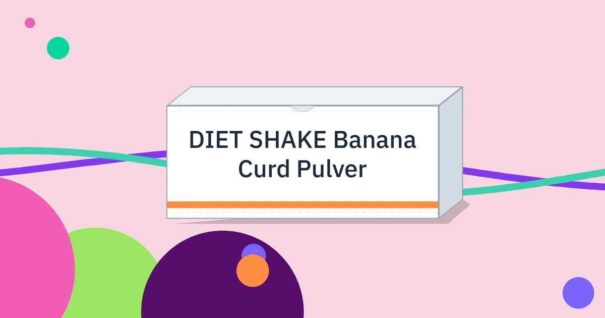 Symbolbild: Packung mit der Aufschrift DIET SHAKE Banana Curd Pulver (PZN 13835574) – Verfügbarkeit und Bezug in Apotheken in Frankfurt am Main