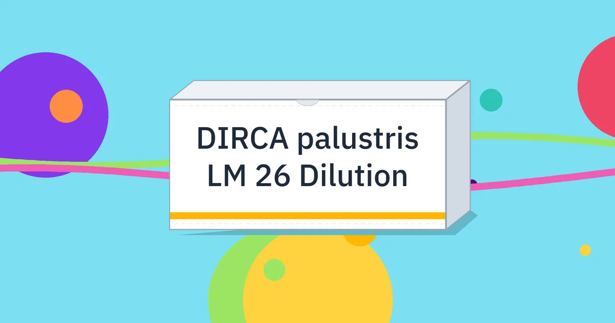 Symbolbild: Packung mit der Aufschrift DIRCA palustris LM 26 Dilution (PZN 13465798) – Verfügbarkeit und Bezug in Apotheken in Frankfurt am Main