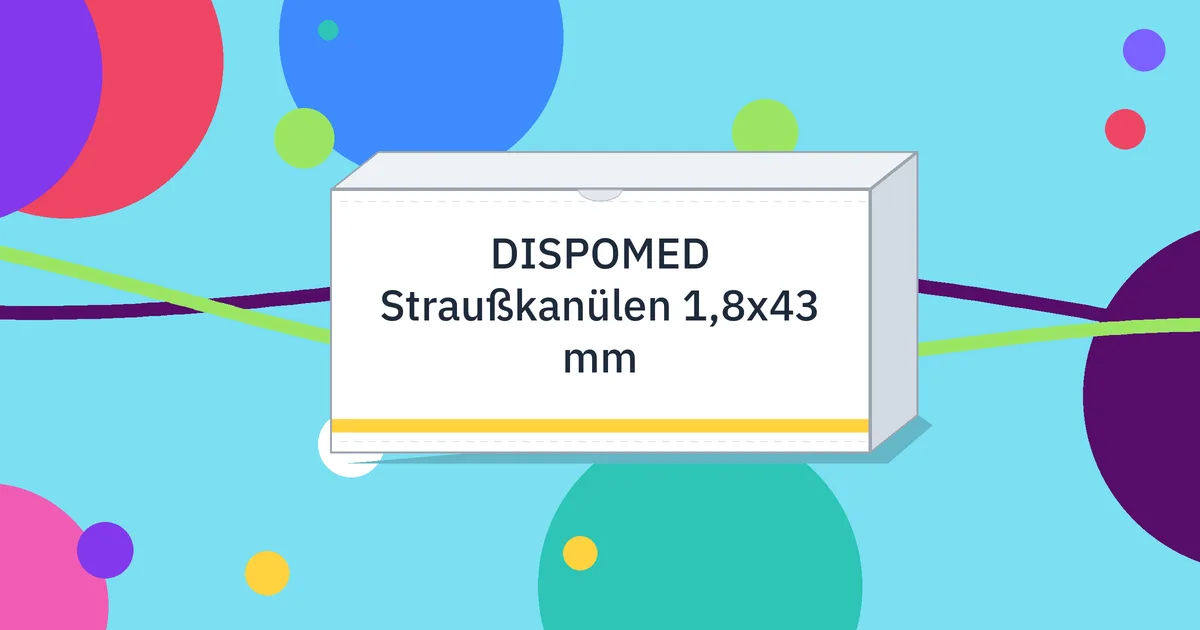 Symbolbild: Packung mit der Aufschrift DISPOMED Straußkanülen 1,8x43 mm (PZN 08485356) – Verfügbarkeit und Bezug in Apotheken in Frankfurt am Main