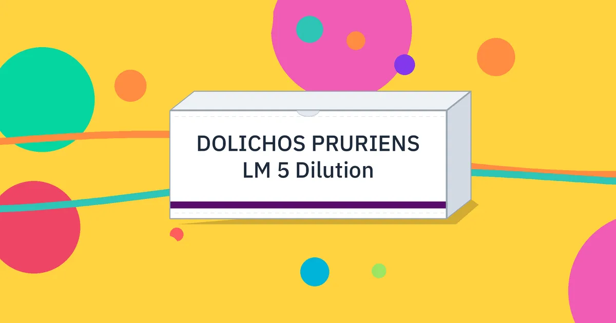 Symbolbild: Packung mit der Aufschrift DOLICHOS PRURIENS LM 5 Dilution (PZN 13466444) – Verfügbarkeit und Bezug in Apotheken in Frankfurt am Main