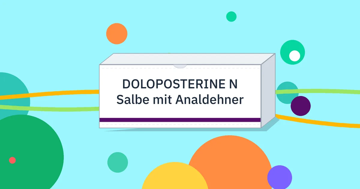 Symbolbild: Packung mit der Aufschrift DOLOPOSTERINE N Salbe mit Analdehner (PZN 04800950) – Verfügbarkeit und Bezug in Apotheken in Frankfurt am Main