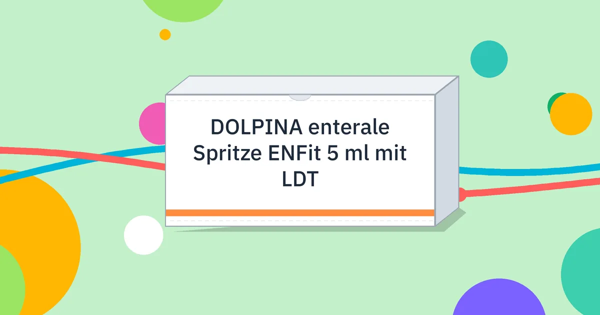 Symbolbild: Packung mit der Aufschrift DOLPINA enterale Spritze ENFit 5 ml mit LDT (PZN 18714148) – Verfügbarkeit und Bezug in Apotheken in Frankfurt am Main