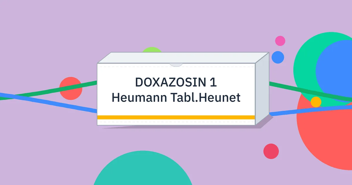 Symbolbild: Packung mit der Aufschrift DOXAZOSIN 1 Heumann Tabl.Heunet (PZN 10408305) – Verfügbarkeit und Bezug in Apotheken in Frankfurt am Main
