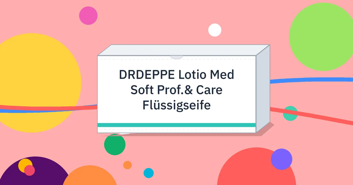 Symbolbild: Packung mit der Aufschrift DRDEPPE Lotio Med Soft Prof.& Care Flüssigseife (PZN 18311947) – Verfügbarkeit und Bezug in Apotheken in Frankfurt am Main