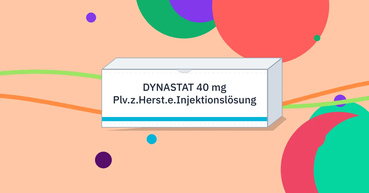 Symbolbild: Packung mit der Aufschrift DYNASTAT 40 mg Plv.z.Herst.e.Injektionslösung (PZN 04747977) – Verfügbarkeit und Bezug in Apotheken in Frankfurt am Main