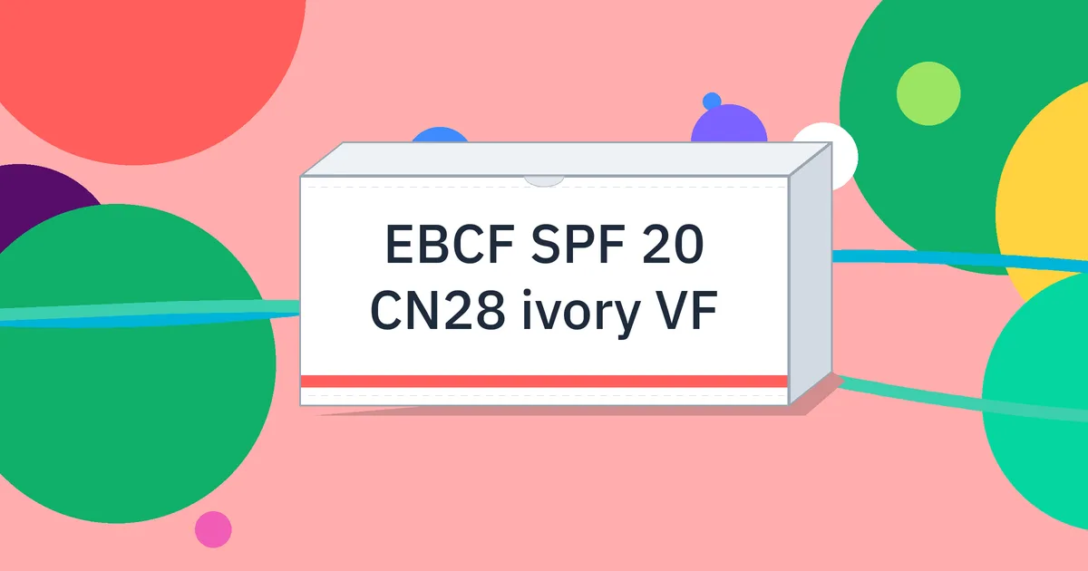 Symbolbild: Packung mit der Aufschrift EBCF SPF 20 CN28 ivory VF (PZN 18894995) – Verfügbarkeit und Bezug in Apotheken in Frankfurt am Main