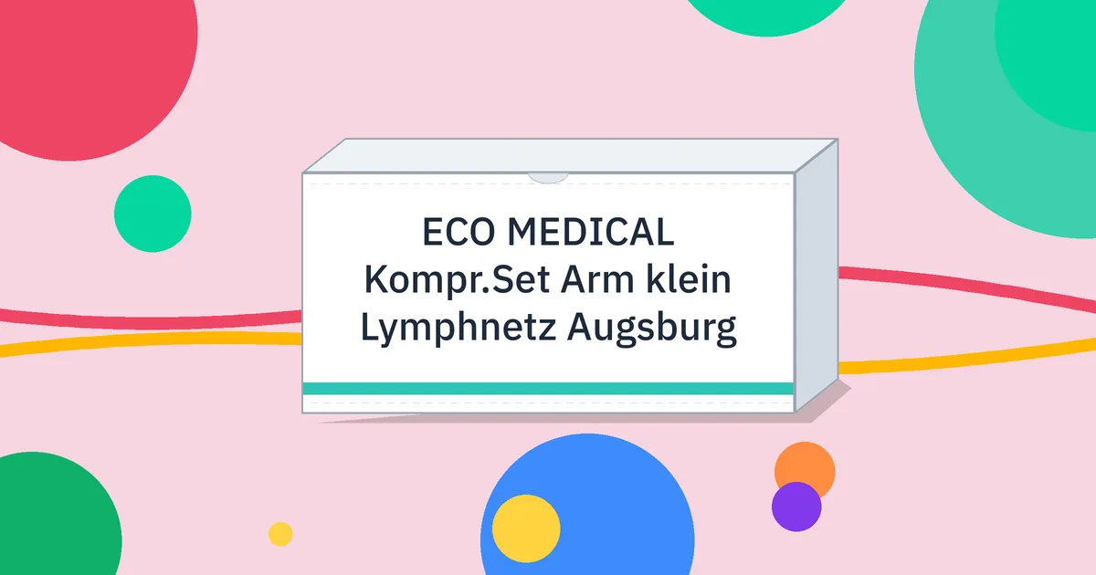 Symbolbild: Packung mit der Aufschrift ECO MEDICAL Kompr.Set Arm klein Lymphnetz Augsburg (PZN 16262156) – Verfügbarkeit und Bezug in Apotheken in Frankfurt am Main