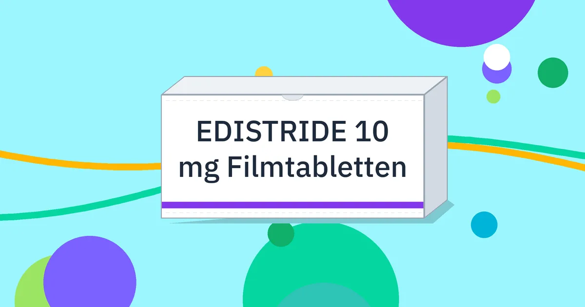 Symbolbild: Packung mit der Aufschrift EDISTRIDE 10 mg Filmtabletten (PZN 19501644) – Verfügbarkeit und Bezug in Apotheken in Frankfurt am Main