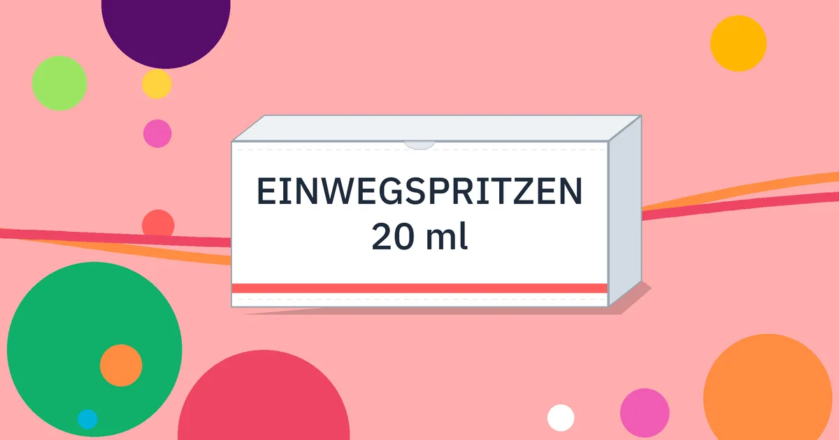 Symbolbild: Packung mit der Aufschrift EINWEGSPRITZEN 20 ml (PZN 09314102) – Verfügbarkeit und Bezug in Apotheken in Frankfurt am Main