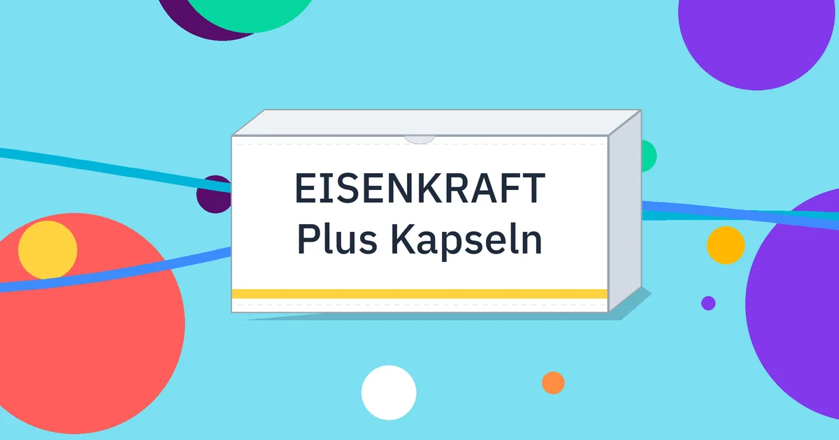 Symbolbild: Packung mit der Aufschrift EISENKRAFT Plus Kapseln (PZN 18458892) – Verfügbarkeit und Bezug in Apotheken in Frankfurt am Main