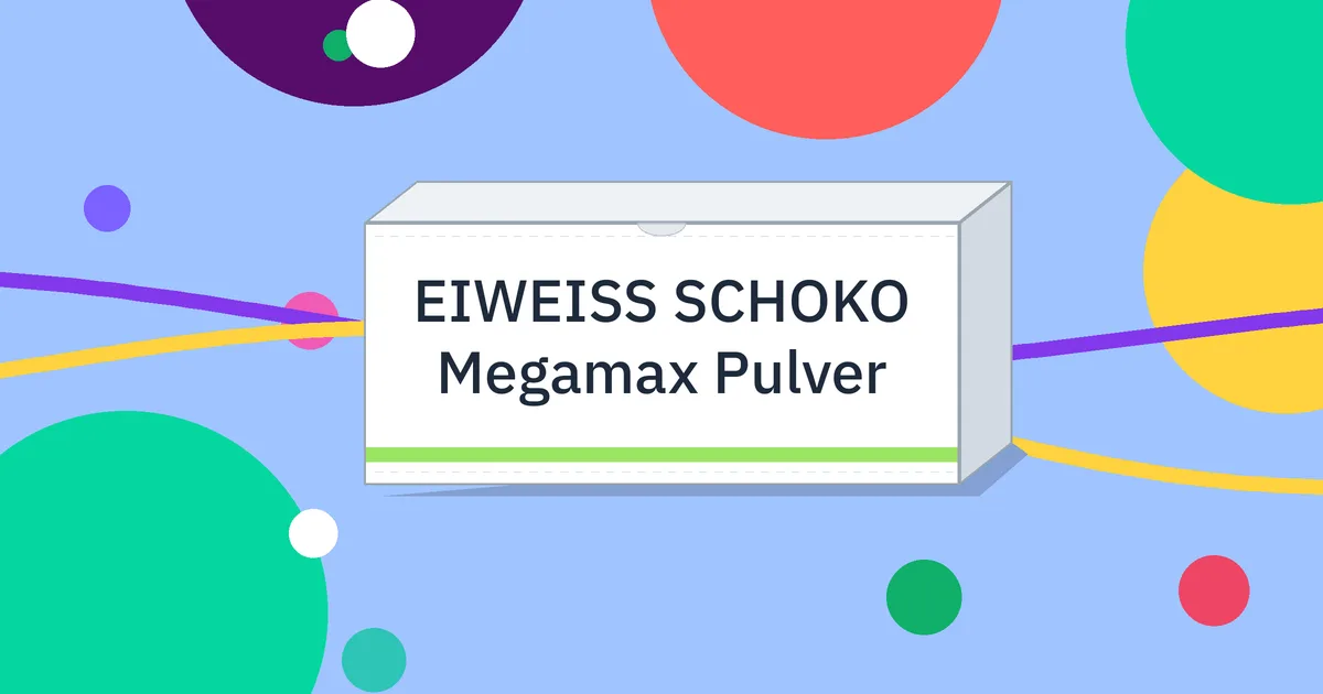 Symbolbild: Packung mit der Aufschrift EIWEISS SCHOKO Megamax Pulver (PZN 07345883) – Verfügbarkeit und Bezug in Apotheken in Frankfurt am Main