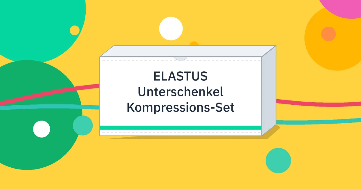 Symbolbild: Packung mit der Aufschrift ELASTUS Unterschenkel Kompressions-Set (PZN 11554256) – Verfügbarkeit und Bezug in Apotheken in Frankfurt am Main
