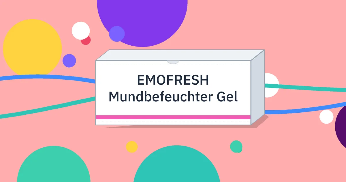 Symbolbild: Packung mit der Aufschrift EMOFRESH Mundbefeuchter Gel (PZN 12601118) – Verfügbarkeit und Bezug in Apotheken in Frankfurt am Main