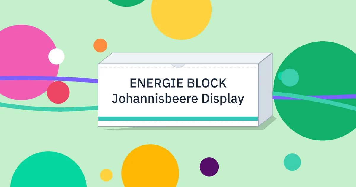 Symbolbild: Packung mit der Aufschrift ENERGIE BLOCK Johannisbeere Display (PZN 19688499) – Verfügbarkeit und Bezug in Apotheken in Frankfurt am Main