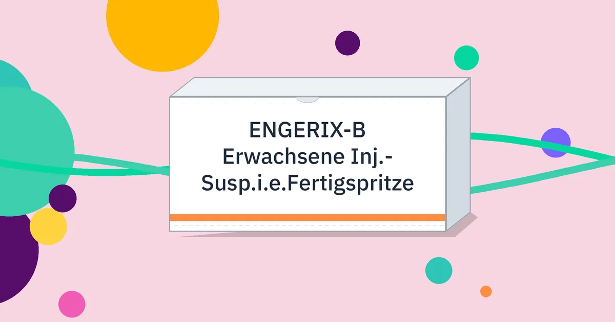Symbolbild: Packung mit der Aufschrift ENGERIX-B Erwachsene Inj.-Susp.i.e.Fertigspritze (PZN 00629502) – Verfügbarkeit und Bezug in Apotheken in Frankfurt am Main