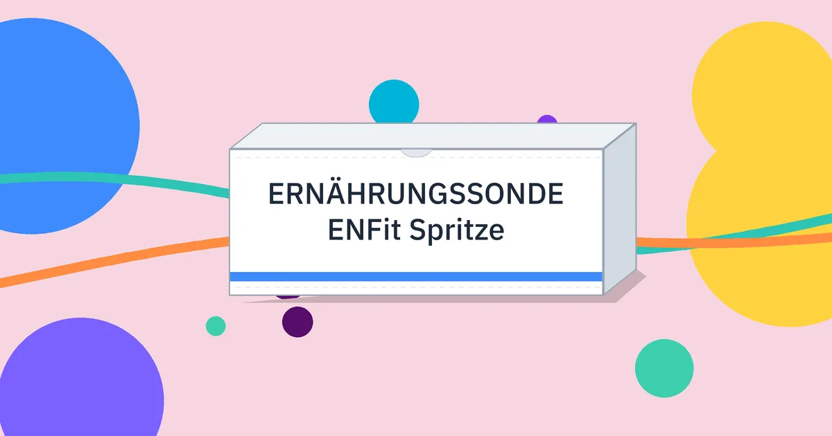 Symbolbild: Packung mit der Aufschrift ERNÄHRUNGSSONDE ENFit Spritze (PZN 13230747) – Verfügbarkeit und Bezug in Apotheken in Frankfurt am Main