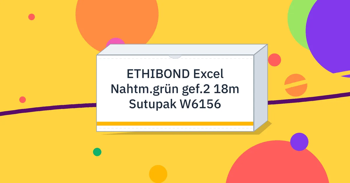 Symbolbild: Packung mit der Aufschrift ETHIBOND Excel Nahtm.grün gef.2 18m Sutupak W6156 (PZN 20173990) – Verfügbarkeit und Bezug in Apotheken in Frankfurt am Main
