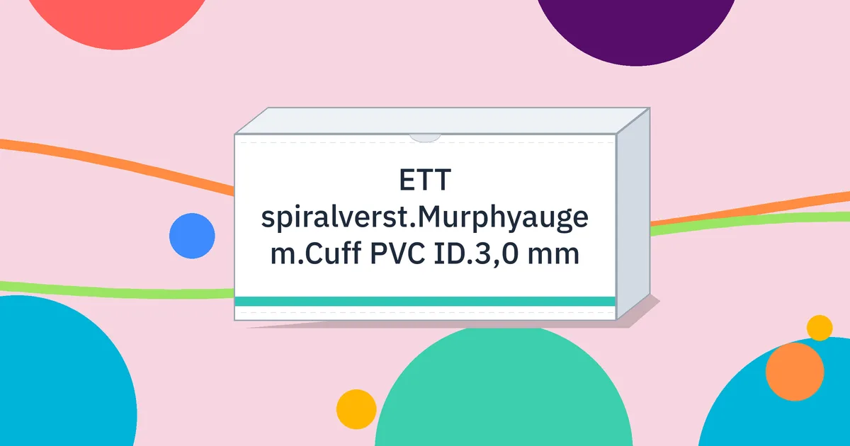 Symbolbild: Packung mit der Aufschrift ETT spiralverst.Murphyauge m.Cuff PVC ID.3,0 mm (PZN 19120623) – Verfügbarkeit und Bezug in Apotheken in Frankfurt am Main