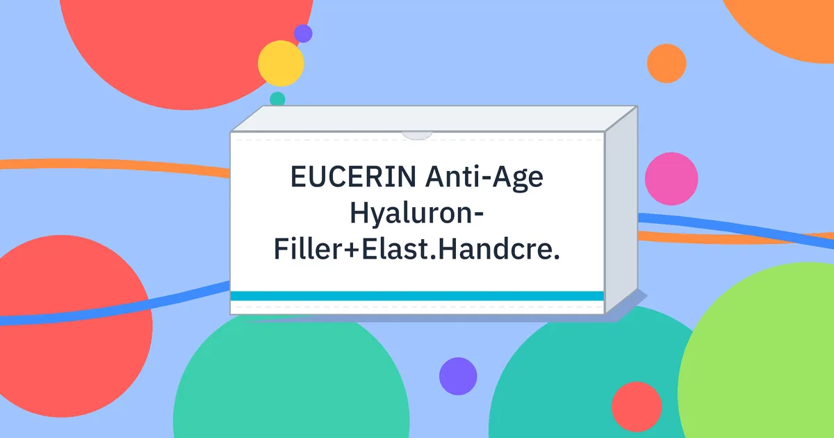 Symbolbild: Packung mit der Aufschrift EUCERIN Anti-Age Hyaluron-Filler+Elast.Handcre. (PZN 16901337) – Verfügbarkeit und Bezug in Apotheken in Frankfurt am Main