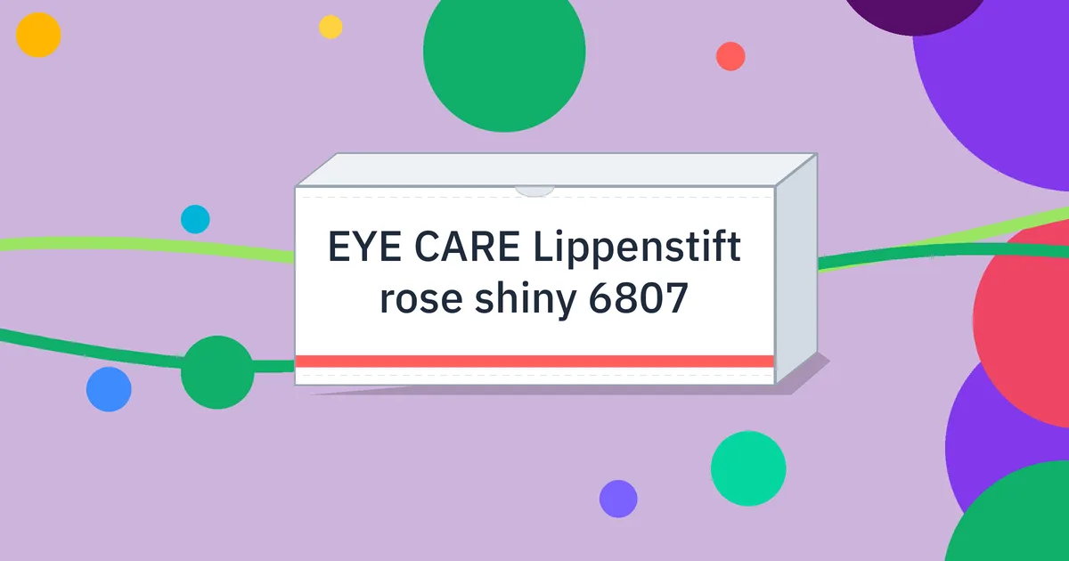 Symbolbild: Packung mit der Aufschrift EYE CARE Lippenstift rose shiny 6807 (PZN 19690740) – Verfügbarkeit und Bezug in Apotheken in Frankfurt am Main