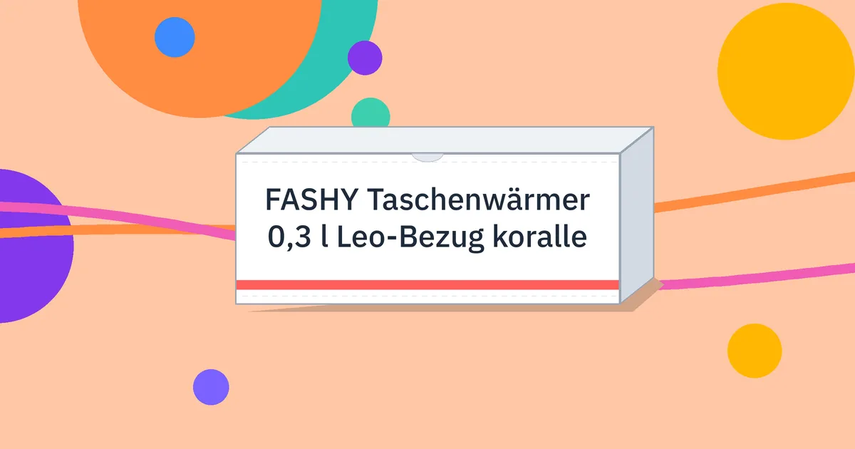 Symbolbild: Packung mit der Aufschrift FASHY Taschenwärmer 0,3 l Leo-Bezug koralle (PZN 18026069) – Verfügbarkeit und Bezug in Apotheken in Frankfurt am Main