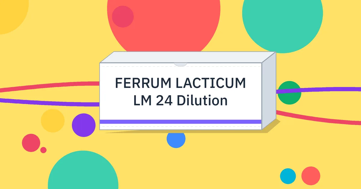 Symbolbild: Packung mit der Aufschrift FERRUM LACTICUM LM 24 Dilution (PZN 12849539) – Verfügbarkeit und Bezug in Apotheken in Frankfurt am Main