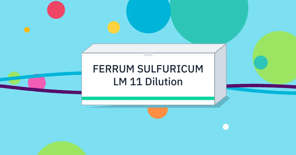 Symbolbild: Packung mit der Aufschrift FERRUM SULFURICUM LM 11 Dilution (PZN 12853498) – Verfügbarkeit und Bezug in Apotheken in Frankfurt am Main