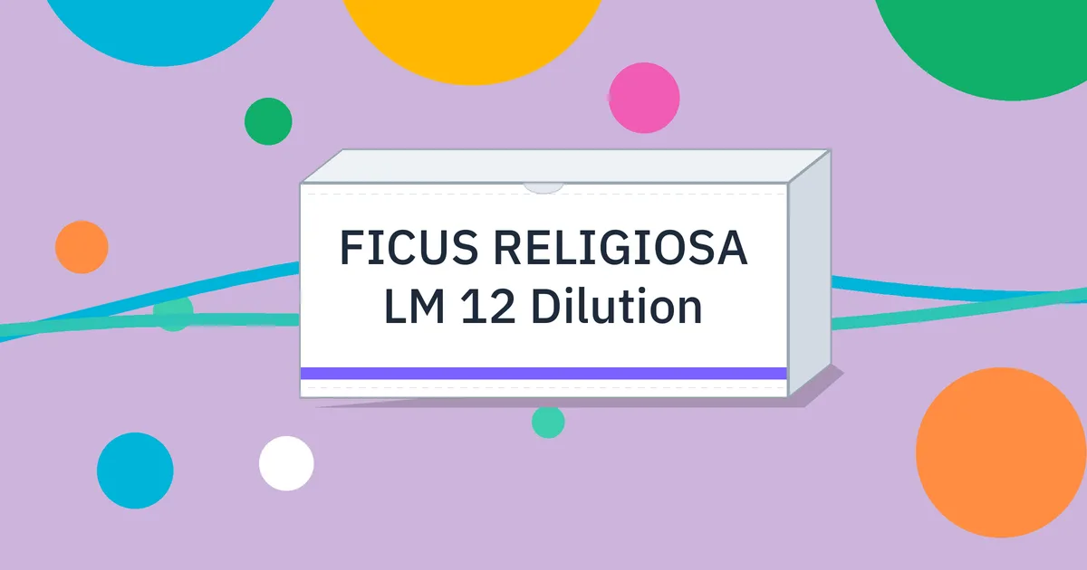 Symbolbild: Packung mit der Aufschrift FICUS RELIGIOSA LM 12 Dilution (PZN 12853972) – Verfügbarkeit und Bezug in Apotheken in Frankfurt am Main