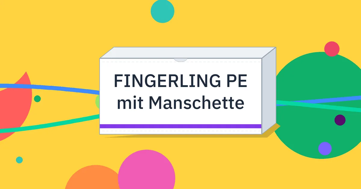 Symbolbild: Packung mit der Aufschrift FINGERLING PE mit Manschette (PZN 17307530) – Verfügbarkeit und Bezug in Apotheken in Frankfurt am Main