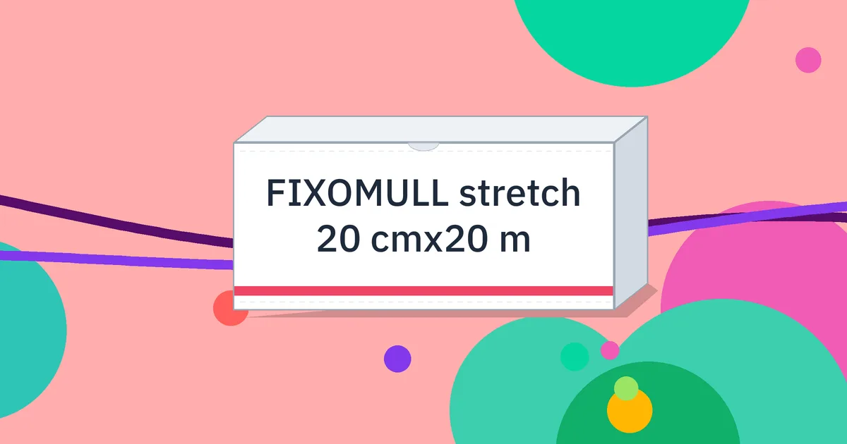 Symbolbild: Packung mit der Aufschrift FIXOMULL stretch 20 cmx20 m (PZN 18602981) – Verfügbarkeit und Bezug in Apotheken in Frankfurt am Main