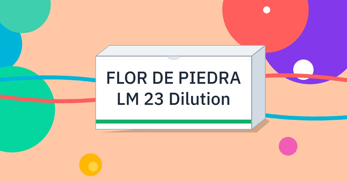 Symbolbild: Packung mit der Aufschrift FLOR DE PIEDRA LM 23 Dilution (PZN 13489416) – Verfügbarkeit und Bezug in Apotheken in Frankfurt am Main