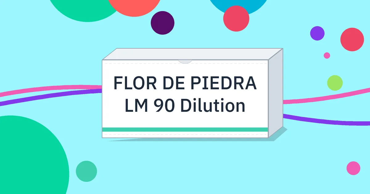Symbolbild: Packung mit der Aufschrift FLOR DE PIEDRA LM 90 Dilution (PZN 13489534) – Verfügbarkeit und Bezug in Apotheken in Frankfurt am Main