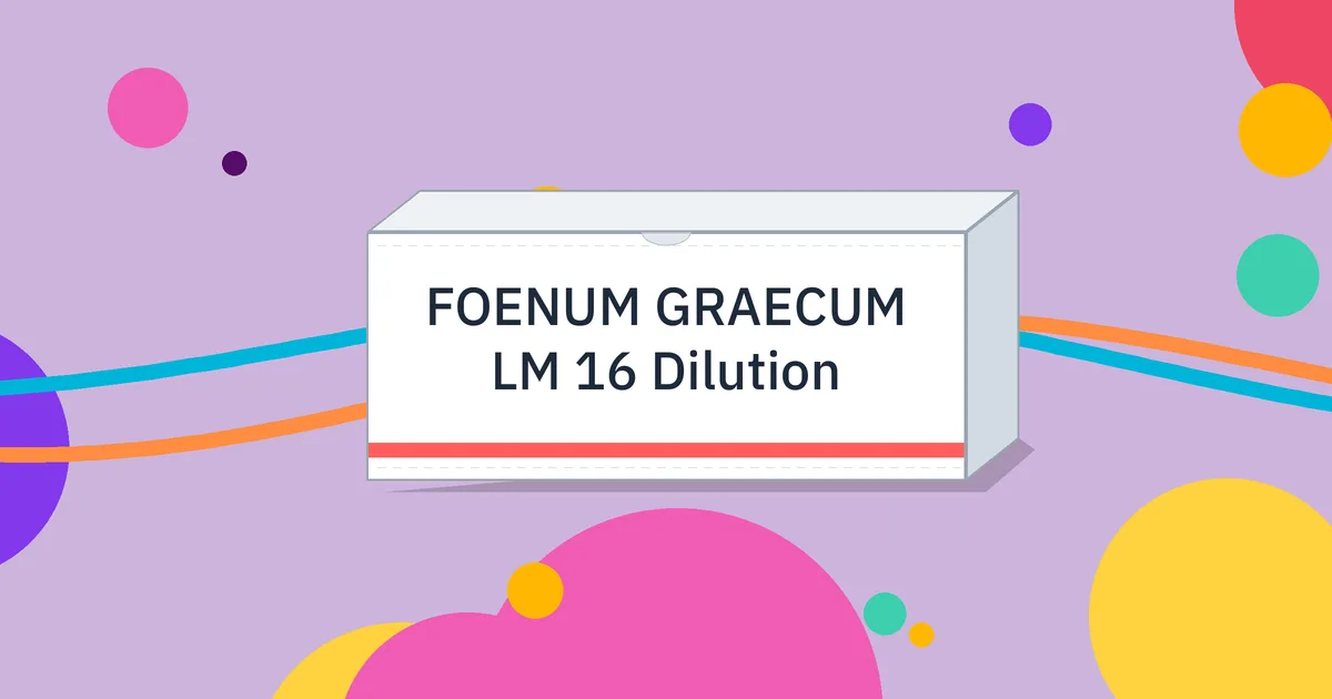 Symbolbild: Packung mit der Aufschrift FOENUM GRAECUM LM 16 Dilution (PZN 13490230) – Verfügbarkeit und Bezug in Apotheken in Frankfurt am Main