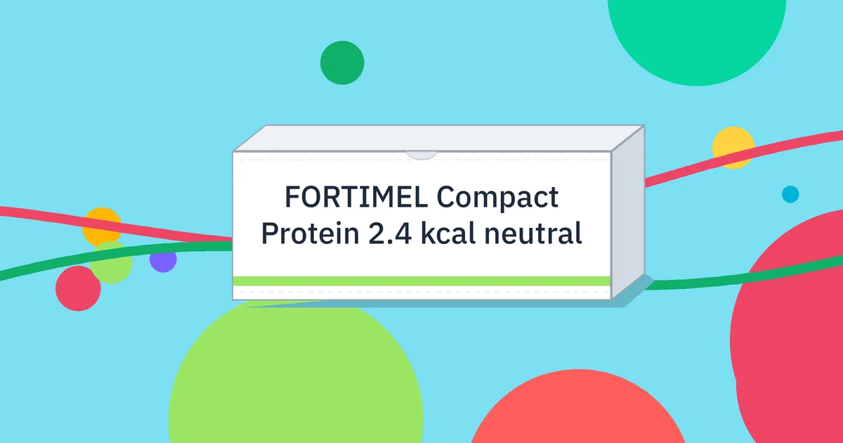 Symbolbild: Packung mit der Aufschrift FORTIMEL Compact Protein 2.4 kcal neutral (PZN 19490716) – Verfügbarkeit und Bezug in Apotheken in Frankfurt am Main