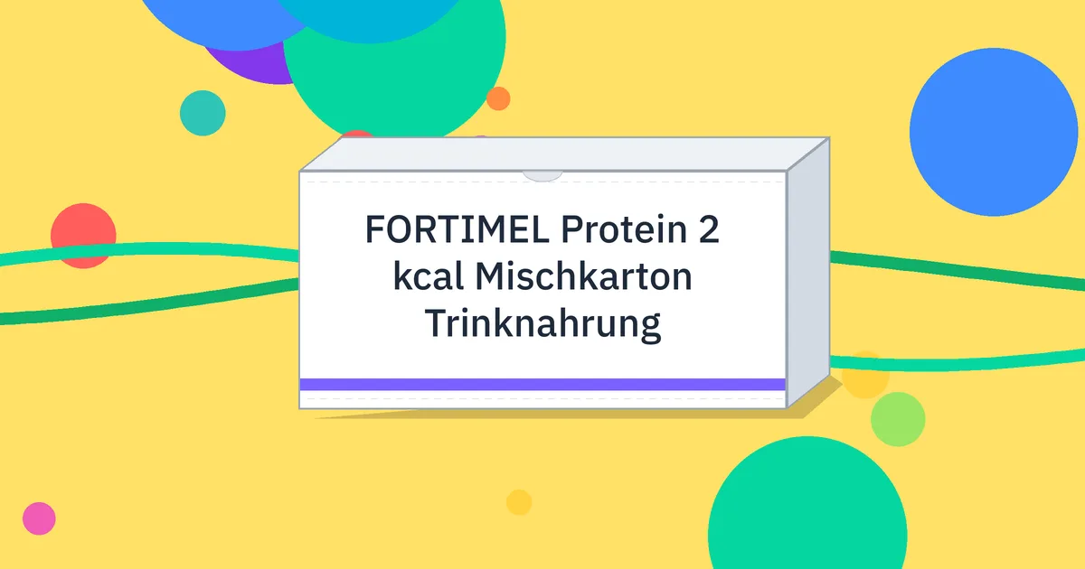 Symbolbild: Packung mit der Aufschrift FORTIMEL Protein 2 kcal Mischkarton Trinknahrung (PZN 19829818) – Verfügbarkeit und Bezug in Apotheken in Frankfurt am Main
