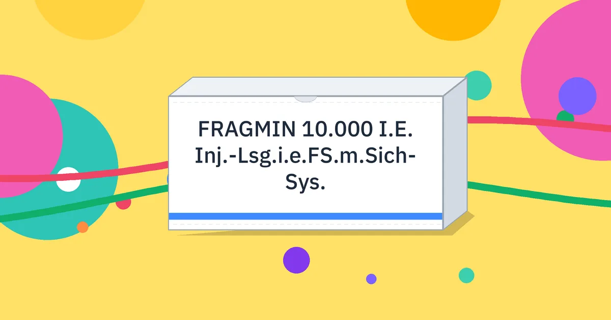 Symbolbild: Packung mit der Aufschrift FRAGMIN 10.000 I.E. Inj.-Lsg.i.e.FS.m.Sich-Sys. (PZN 19463263) – Verfügbarkeit und Bezug in Apotheken in Frankfurt am Main