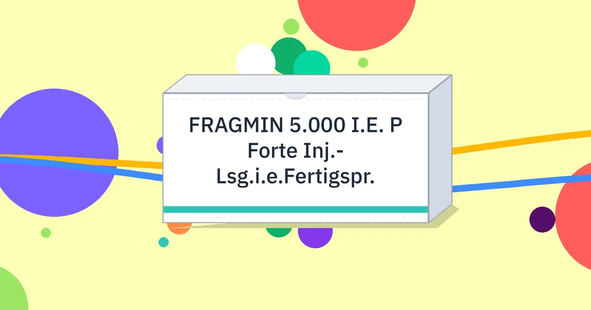 Symbolbild: Packung mit der Aufschrift FRAGMIN 5.000 I.E. P Forte Inj.-Lsg.i.e.Fertigspr. (PZN 07767288) – Verfügbarkeit und Bezug in Apotheken in Frankfurt am Main