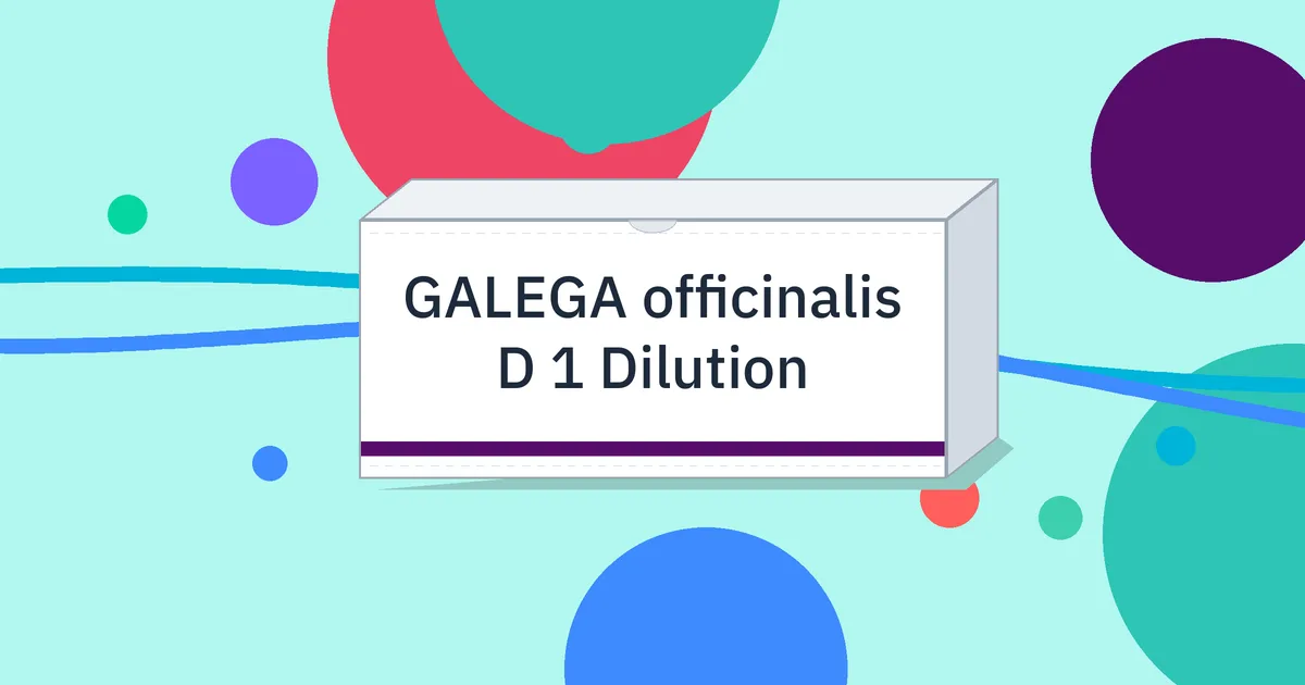 Symbolbild: Packung mit der Aufschrift GALEGA officinalis D 1 Dilution (PZN 02614172) – Verfügbarkeit und Bezug in Apotheken in Frankfurt am Main