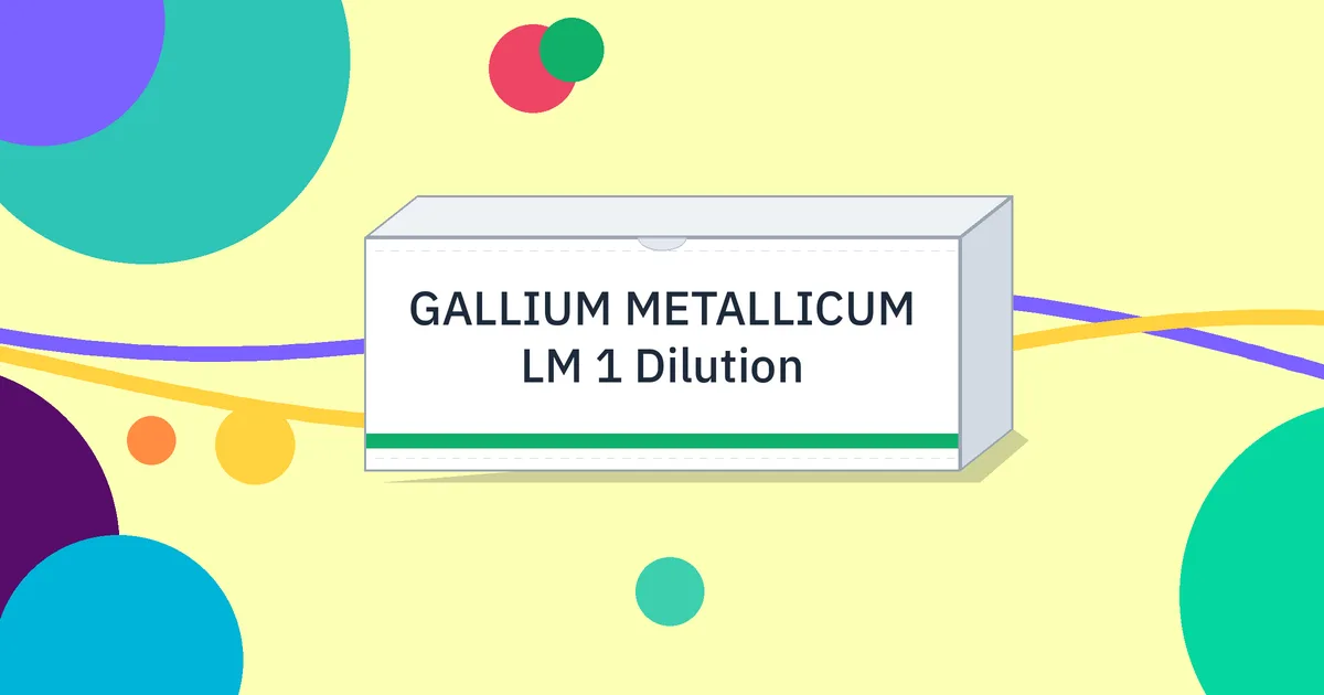 Symbolbild: Packung mit der Aufschrift GALLIUM METALLICUM LM 1 Dilution (PZN 12874721) – Verfügbarkeit und Bezug in Apotheken in Frankfurt am Main