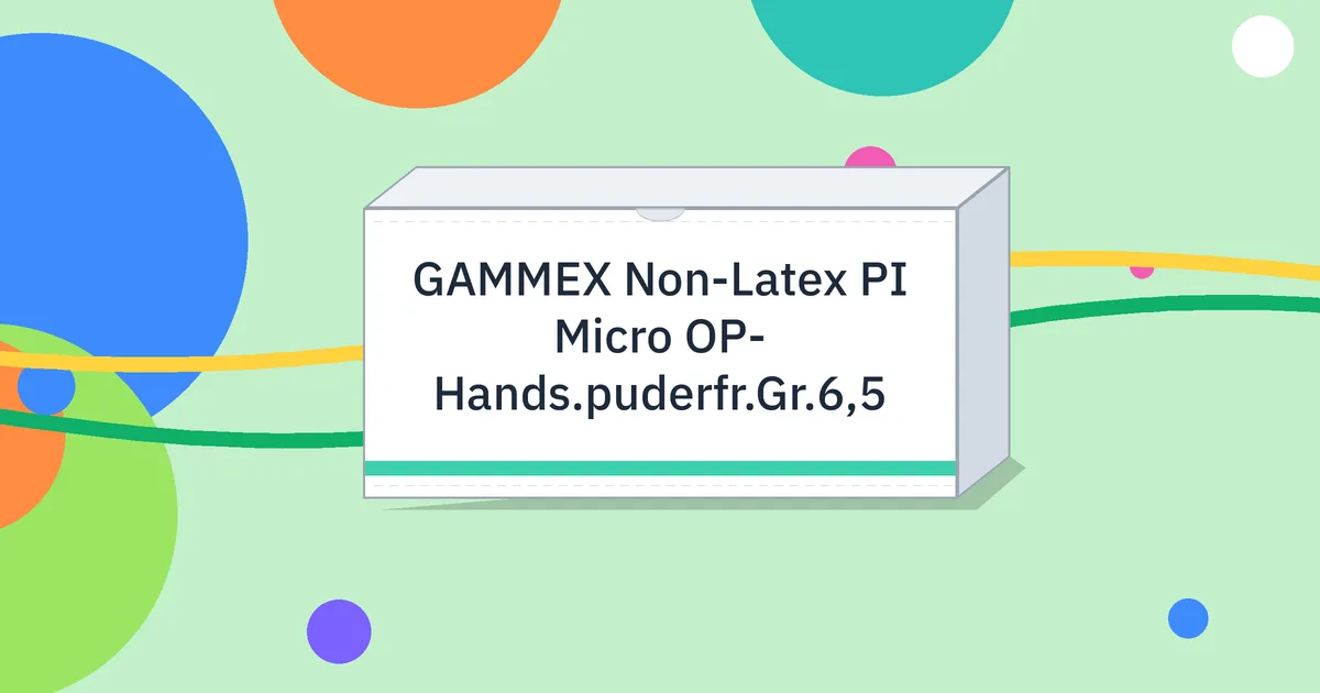 Symbolbild: Packung mit der Aufschrift GAMMEX Non-Latex PI Micro OP-Hands.puderfr.Gr.6,5 (PZN 11614834) – Verfügbarkeit und Bezug in Apotheken in Frankfurt am Main