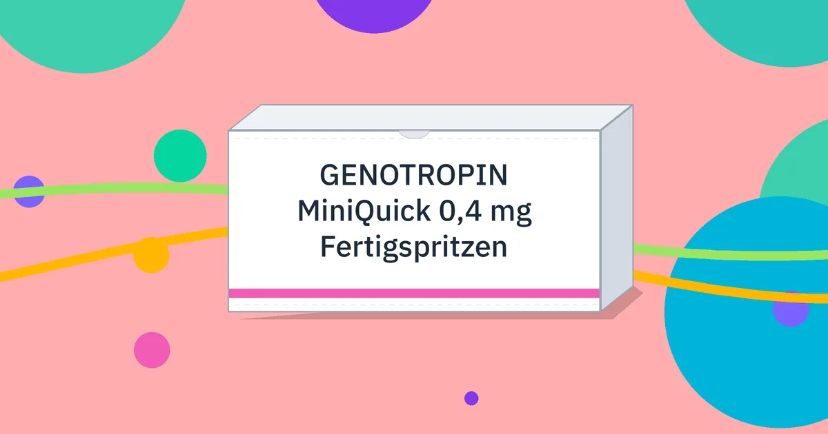 Symbolbild: Packung mit der Aufschrift GENOTROPIN MiniQuick 0,4 mg Fertigspritzen (PZN 19363828) – Verfügbarkeit und Bezug in Apotheken in Frankfurt am Main