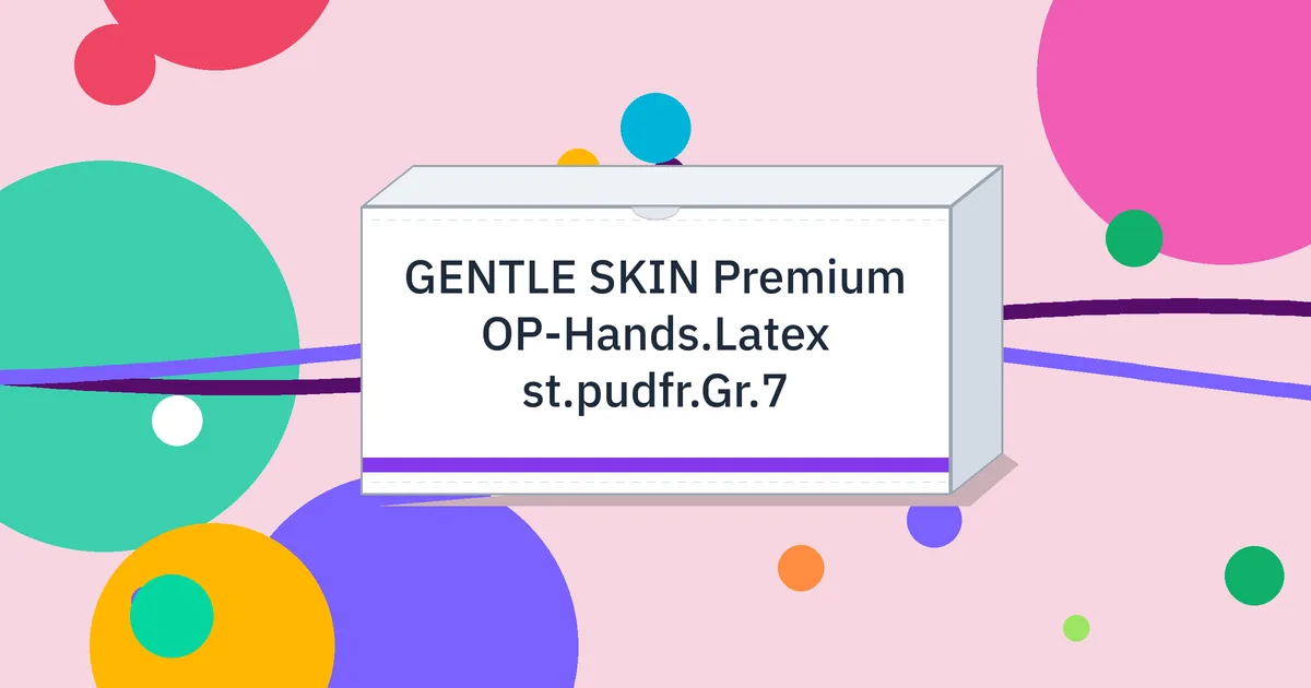 Symbolbild: Packung mit der Aufschrift GENTLE SKIN Premium OP-Hands.Latex st.pudfr.Gr.7 (PZN 02244290) – Verfügbarkeit und Bezug in Apotheken in Frankfurt am Main