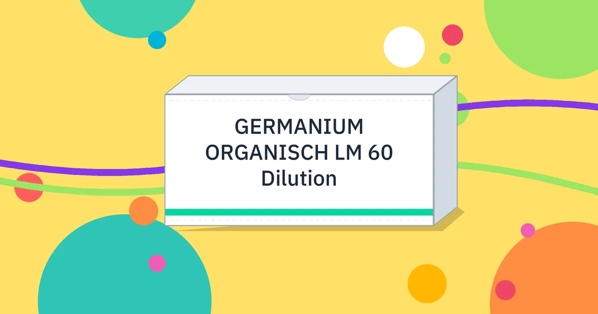 Symbolbild: Packung mit der Aufschrift GERMANIUM ORGANISCH LM 60 Dilution (PZN 16363992) – Verfügbarkeit und Bezug in Apotheken in Frankfurt am Main