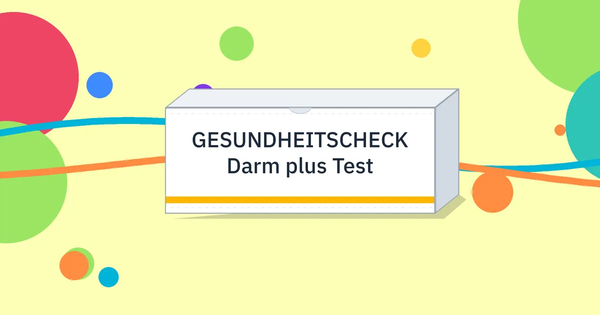Symbolbild: Packung mit der Aufschrift GESUNDHEITSCHECK Darm plus Test (PZN 16816755) – Verfügbarkeit und Bezug in Apotheken in Frankfurt am Main